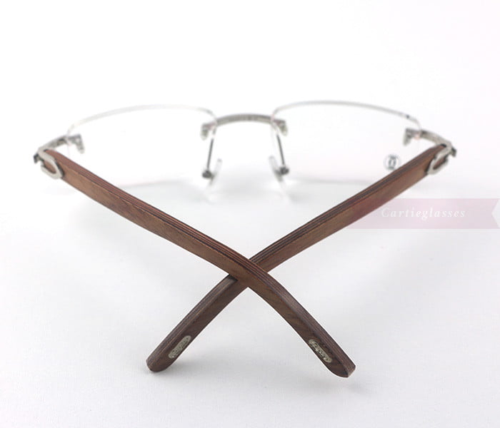 Cartier Wooden C Decor Eyeglasses Rimless CT3524012 - Cartieglasses
