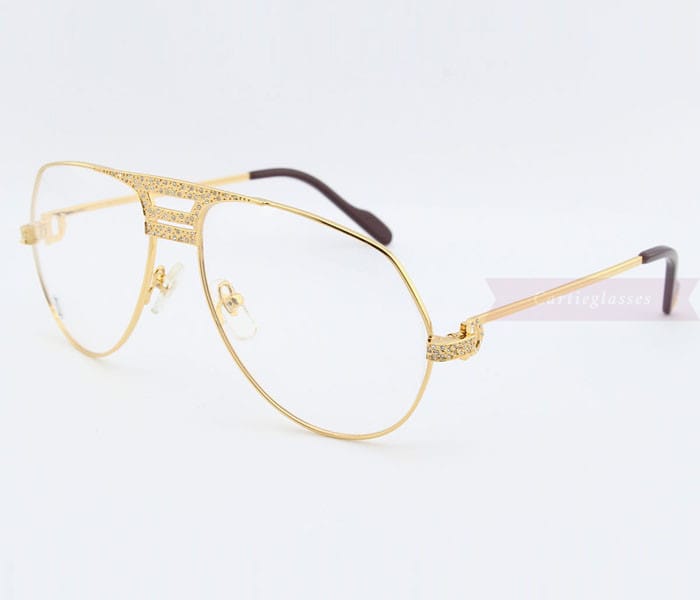 Cartier Eyeglasses Double Bridge Diamond Full Frame CT1130 - Cartieglasses